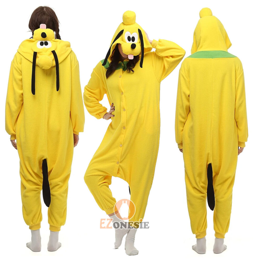 Disney Pluto Onesie Costume For Adults And Kids Pajamas | EZ Onesie