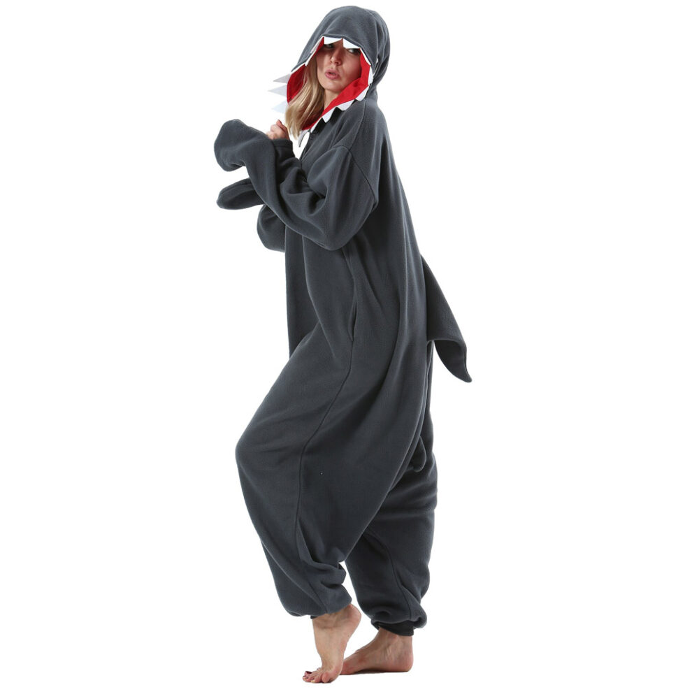Dark Grey Shark Onesie For Adults Pajamas Hot Item | Ezonesie