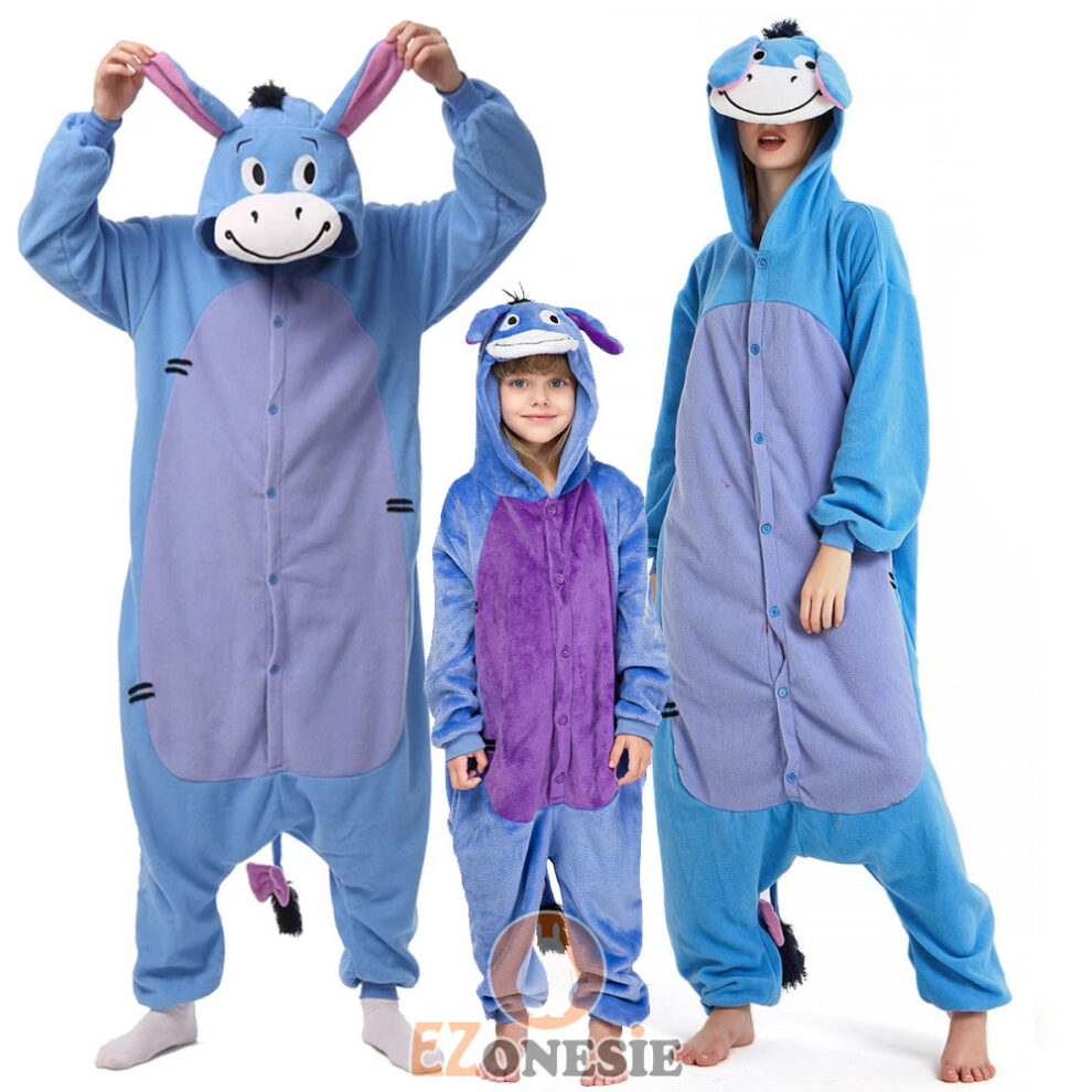 Eeyore Onesie Winnie The Pooh Donkey Pajamas For Adults, Kids | EZ Onesie