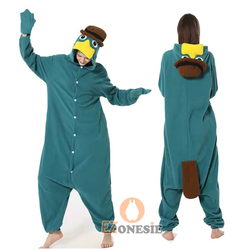 Perry The Platypus Onesie Costume Pajamas For Adults | Ezonesie
